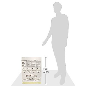 Smart Design Travel SmartBag Instant Space Saver Storage - Large - Airtight Double Zipper - Vacuum Seal - for Clothing, Pillows, Blankets, and More - Home Organization