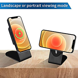 WENTT Aluminum MagSafe Charging Stand, a Mobile Phone Holder for Apple Magsafe Charger | OfficeHome Phone Holder for iPhone 12, 12 Pro, 12 Pro Max, 12 Mini (not Including MagSafe) (Black)