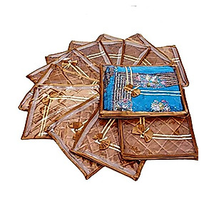 Fashion Bizz Fashion Bizz Premium Golden Saree Cover-Set of 12