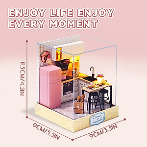 Flever Dollhouse Miniature DIY House Kit Creative Room with Furniture for Romantic Artwork Gift (Taste of Life)