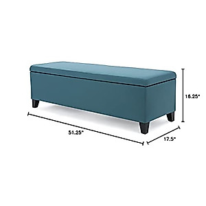 Christopher Knight Home Cleo Fabric Storage Ottoman, Dark Teal