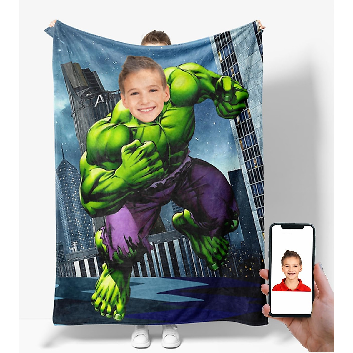 ROYAMS Custom Superhero Blanket for Kids Personalized Superhero Blankets for Boys