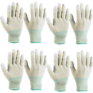 4 Pairs ESD Anti Static Gloves, PC Gloves with High Resistance Carbon Fiber Anti-static Gloves for PC Building Computer Electronics Installation and Repair (Medium)