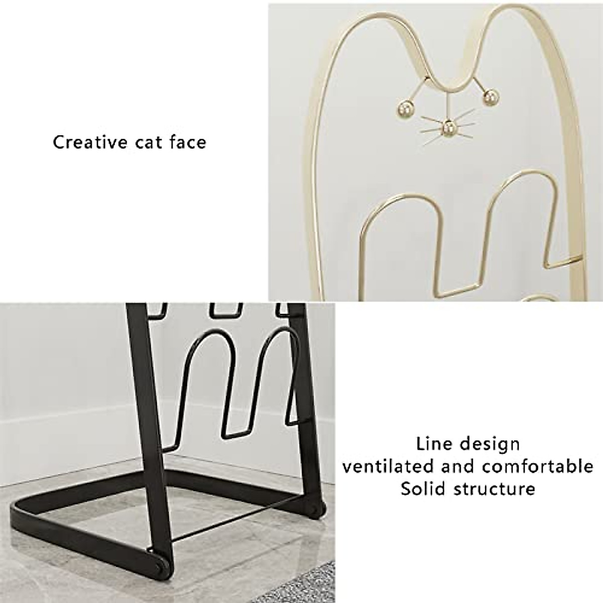 Household Products Cat Shaped Slippers Rack, Living Room Floor Multi Layer Wrought Iron Shoe Rack Simple Bathroom Toilet Slippers Shelf Dormitory Shoe Rack, for Entryway Bathroom Living Room