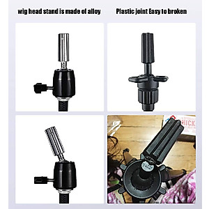 QISHI YUHUA Wig Stand Tripod with Non-Slip Base Adjustable Mannequin Head Stand with Hook Heavy Duty Manikin Head Tripod