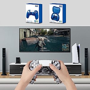 JYXETOV PS5 Controller Skin Cover Case Silicone Protective（27 Options, Free 8 Button caps, Suitable for Original Charger, Non-Slip Design, Double-Sided Printing Pattern）