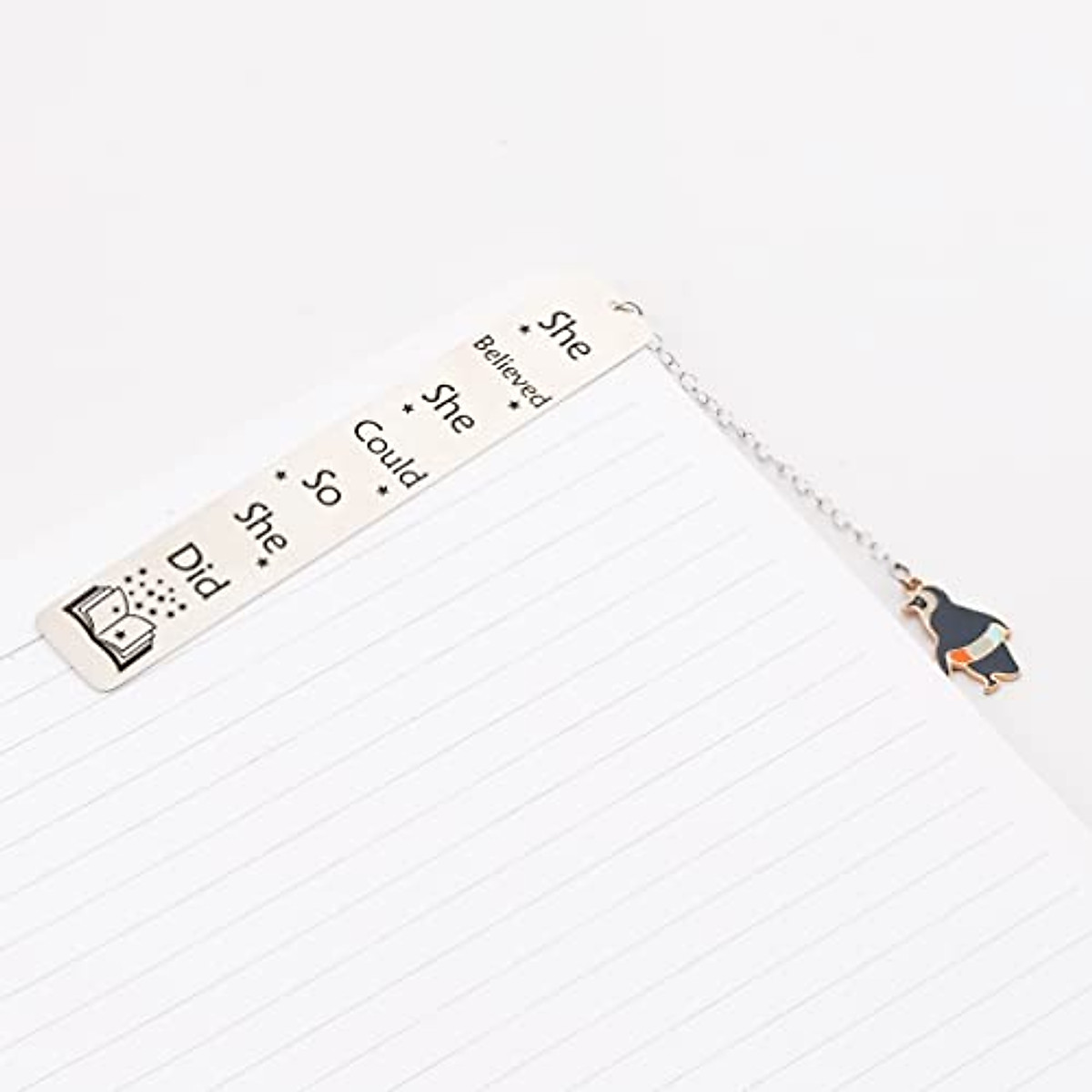 She Believe She Could So She Did Bookmark Inspirational Graduation Gift Animal Bookmark Animal Lovers Gift Book Lover Gift (Penguin Bookmarks)