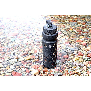 Epic Escape | Glass Water Bottle with Filter | USA Made Filter | Dishwasher Safe | Borosilicate Glass with Silicone Sleeve | BPA Free Water Bottle | Removes 99.99% Tap Water Contaminants | Filtered