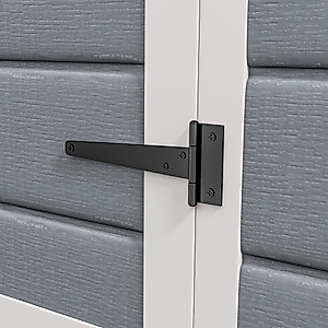 Outsunny Outdoor Storage Shed, 6' x 4.5' Garden Shed with Double Lockable Doors, Vent and Window, Plastic Utility Tool Shed for Backyard, Patio, Garage, Lawn, Gray