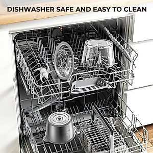 Syvio Food Processors with 2 Bowls, Meat Grinder 4 Bi-Level Blades, Mini Electric Food Chopper 400W, for Baby Food, Meat, Onion, Vegetables, 2 Speed, 8 Cup and 5 Cup