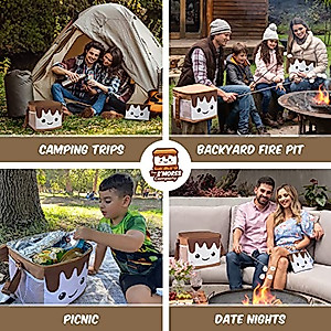 The S'mores Company - Smores Kit with 4 Marshmallow Roasting Sticks, Kids Marshmallow Smores Caddy for Fire Pit Campfire Accessories, for Camping, Glamping, Picnic