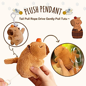 BEIMENWAI Capybara Plush Gifts for Girls 4 5 6 7 8 9 10+ Years Old, Kids Cute Capybara Toys with Stuffed Animal/Keychain/Bag/Bath Towel/Hair Pins/Bracelet/Headband, Christmas Birthday Plush Toys Set