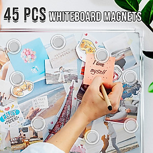 VNDUEEY 45 Pcs Round Whiteboard Magnets, Fridge Magnet, Dry Board Refrigerator Magnets, Magnets Fridge Decorative, Small Magnets Teacher Supplies for School, Home, Office(Clear, 3cm/1.18in)