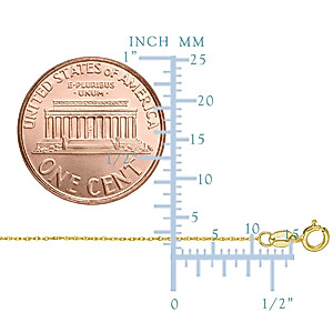 Jewelry Affairs 14k Yellow Real Gold Rope Chain Necklace, 0.4mm, 20"