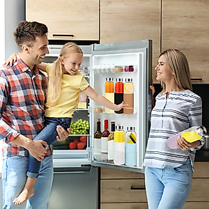 Sursip 18 oz Glass Water Bottles with Lids, Juice Bottles, Leak Proof Reusable Drinking Glass Juicing Bottles with Stainless Steel Lid and Silicone Sleeves, BPA Free, Set of 6（Small autumn）