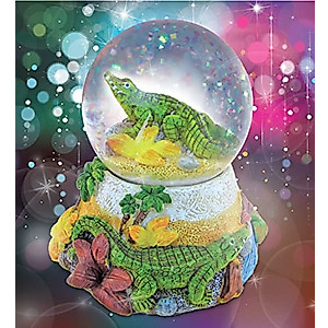 COTA Global Alligator Stone Snow Globe - Sparkly Water Globe Figurine with Sparkling Glitter, Collectible Novelty Ornament for Home Decor, for Birthdays, Christmas, and Valentine's Day
