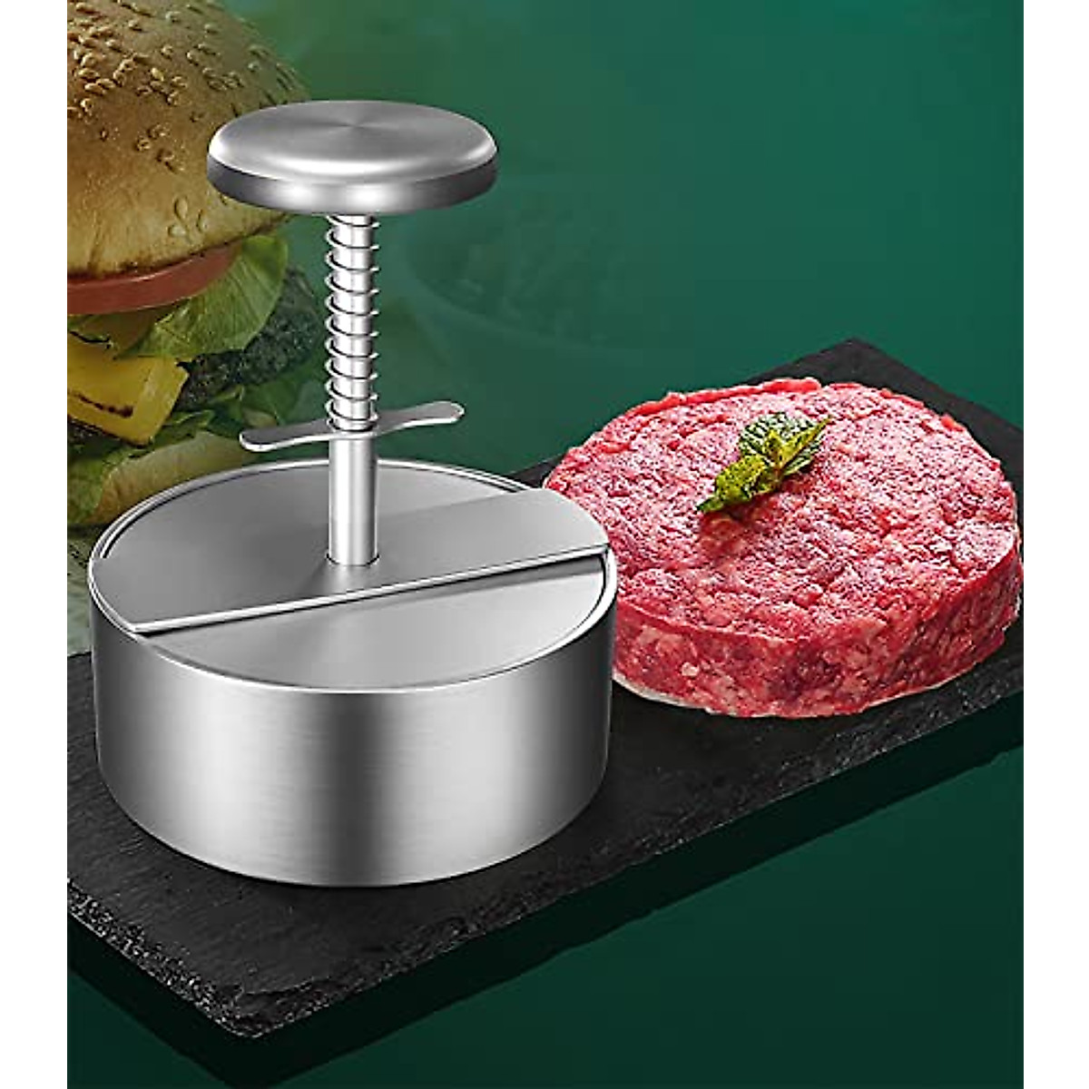 ANQUIPET Burger Press, Stainless Steel Adjustable Hamburger Press Patty Maker, Non-Stick Smash Burger Mold for Griddle, Ideal for Beef Veggie Burger BBQ Barbecue Grill