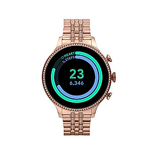 Fossil Unisex Gen 6 42mm Stainless Steel Touchscreen Smart Watch, Fitness Tracker, Color: Rose Gold (Model: FTW6077V)