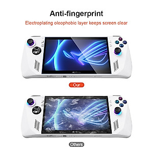 Qwiizlab 2 Pack Screen Protector for ASUS ROG Ally X/ROG Ally Handheld 7 inch 2023, Tempered Glass, 9H Hardness, Scratch Resistant, Anti-Fingerprint, Anti Glare, Blue Light Block