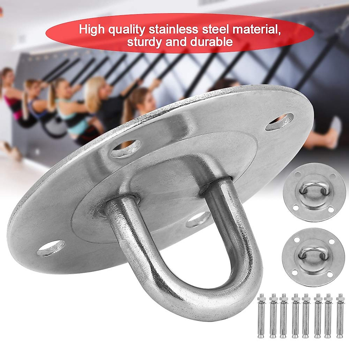 Dioche Heavy Duty Swing Hooks with Stainless Steel Swing Set Accessories, 500KG Capacity with 2 Mont 8 Bolt for Concrete Wooden Sets Yoga Hammock Chair Sandbag Swing Sets