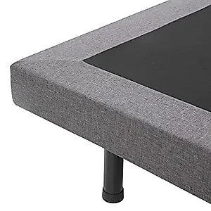 Adjustable Comfort Upholstered Adjustable Bed Base with Massage, Wireless Remote, Three Leg Heights, and USB Ports-Ergonomic, Full, Black