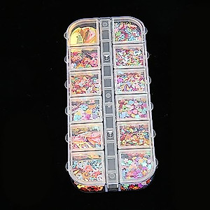 Okuyonic Nail Decals Flakes, Portable Attractive Decoration Art Glitter Sequins for Nail Art Craft Makeup