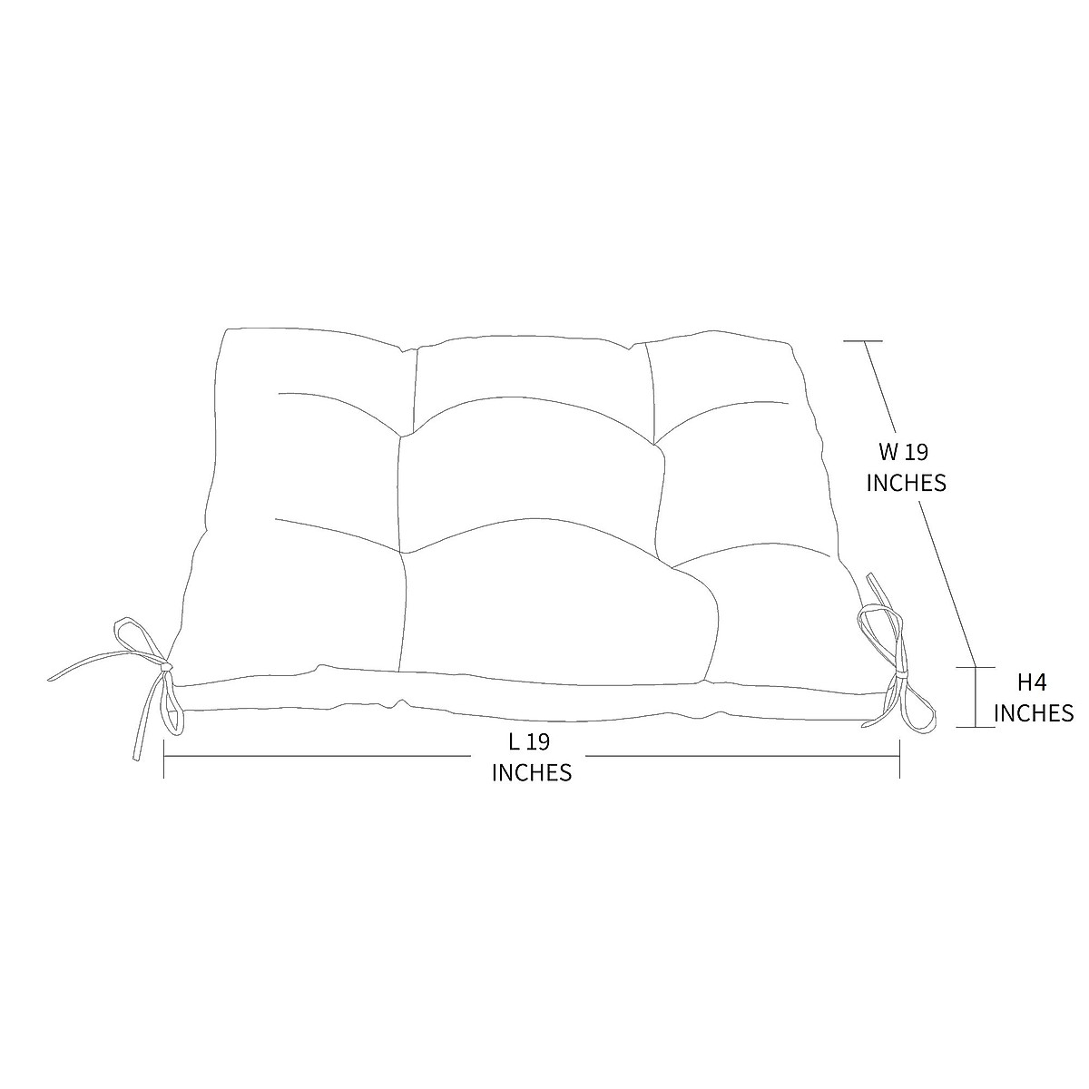 QILLOWAY Indoor/Outdoor Square Seat Patio Cushion -Pack of 2,19-Inches (Silver/Grey)…