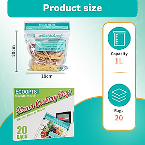 20×Steam Cooking Bags Microwave Steamer Bags for Vegetables,Potatoes and Meat (1)