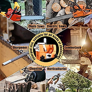 Lair Coo Chainsaw Sharpener, Easy Chainsaw Sharpening Jig Portable Crank Chainsaw Sharpener Tool Made of Carbide Bits, Chainsaw Chain Sharpening Jig Kits for All Chain Saws and Electric Saws (Yellow)