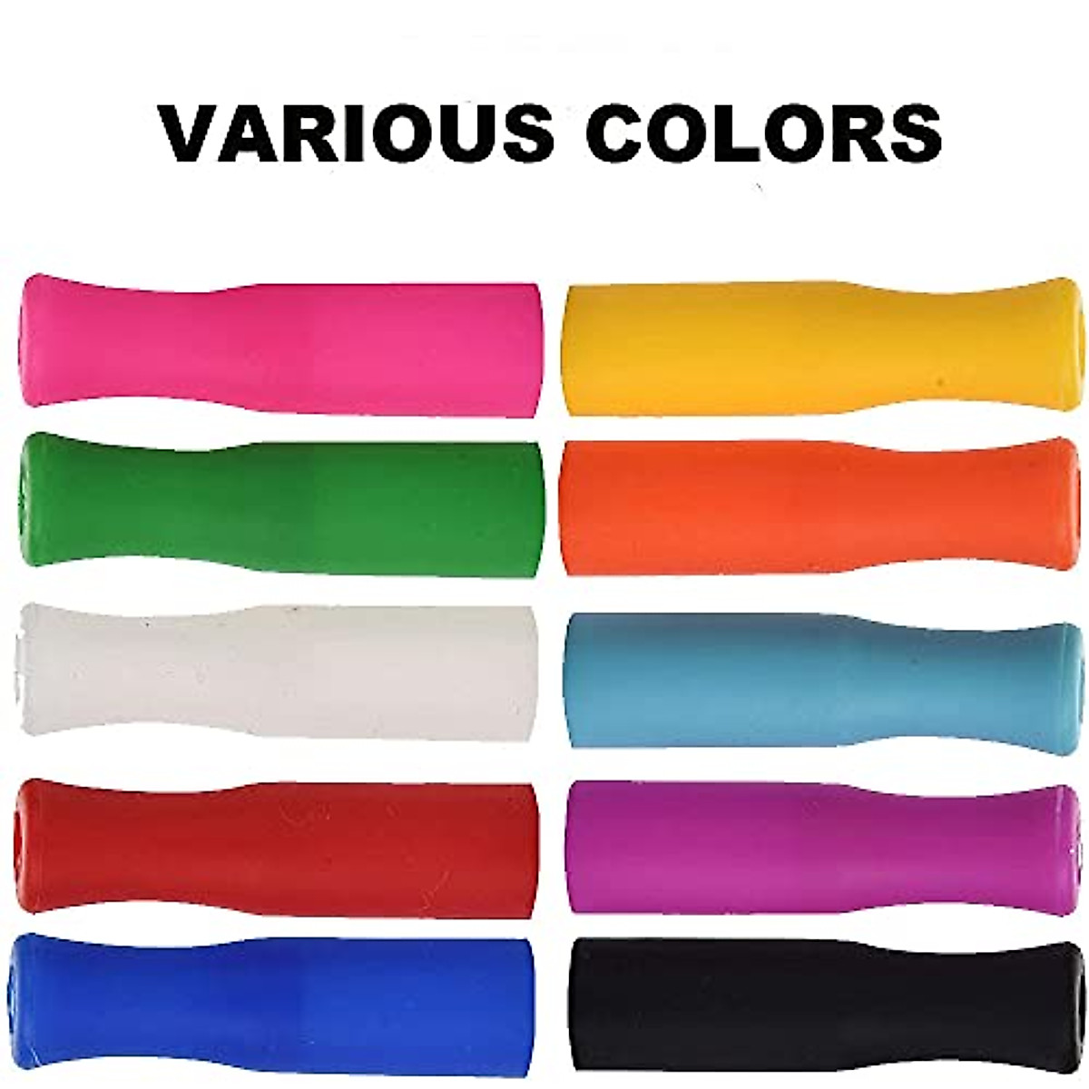 100pcs Straw Tips Reusable Silicone Straws Tips for Metal Straws Several Colors Food Grade Straws Tips Covers Individually Wrapped Silicone Tips Fits for Regular 1/4 Inch Wide Stainless Steel Straws
