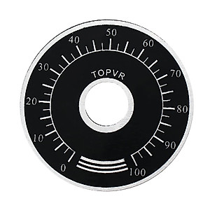 mxuteuk 10Pcs Black Potentiometer Control Knob Volume Audio Electric Guitar Bass Screw Type 26 x 15mm (d*h) + 10pcs 0-100 Scale Sheet KNOB-A03