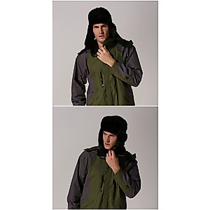 Connectyle Unisex Faux Fur Lined Trooper Trapper Hats with Ear Flaps, 55 60cm, Black