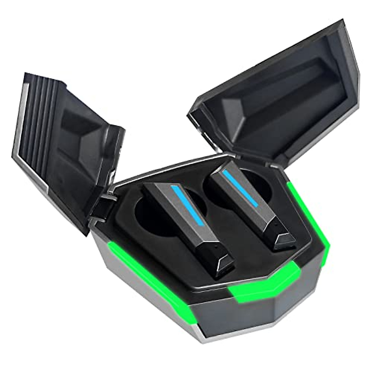 in-Ear Wireless TWS Earphones for Mobile Gaming, Bluetooth V5.2 Deep Bass 50ms Low Latency Headphones, Auto Pairing Touch Control Cool Light Earbuds for ISO and Android (Grey)