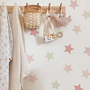QUCHENG Boho Wall Decal Star Stickers Kids Toddler Bedroom Removable Stickers Decor Nursery Livingroom Vinyl Waterproof Wall Decoration 6 Sheets