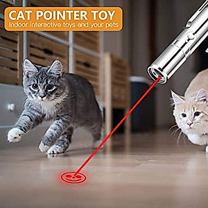 Decflow Cat Toy Interactive Cat Pointer Toys for Indoor Cat and Dog Play Chase Exercise, Rechargeable Handheld Kitten Toys with Rotary USB Charging.
