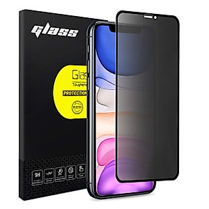 Keegud Matte Privacy Screen Protector for iPhone 11/XR Tempered Glass [Anti Spy] [Anti Glare] [Anti Fingerprints] 9H Film Full Coverage – 6.1 Inch