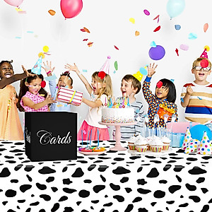 Black and Silver Card Box for Party, 8.7" White Gift Card Box Money for Wedding, Graduation, Birthday, Baby Shower, Retirement, Anniversary, Bridal Shower, Raffle Ticket, Cards Receiving Box