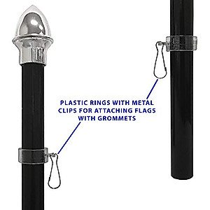Founding Fathers Flags - 10ft Black Flag Pole & Spike - Perfect for Any Outdoor Use!