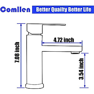 Comllen Black Single Hole Bathroom Faucet, Modern Single Handle Bathroom Sink Faucet Brushed Gold and Matte Black One Hole Lavatory Vanity Faucets with Water Supply Lines