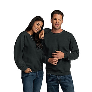 Fruit of the Loom Men's Moisture Wicking Eversoft Fleece Sweatshirt, Black Heather, X-Large