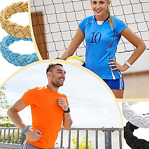 4 Pieces Sailor Knot Bracelet Nautical Rope Cotton Bracelet Large Braided Bracelet White Black Blue Brown Fisherman Bracelet for Men Women Handmade Woven Friendship Bracelets Nautical Jewelry Set