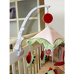 J.L. Childress Portable Crib Mobile Arm - 18 inch Foldable Arm with Attachment Clamp - Great for Travel - Rubber Padding to Protect Crib Railing - White