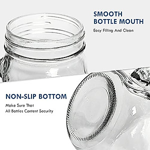 DESIYUE 9 Pack 16 Oz Mason jar Drinking Glasses, Mason Mugs with Handle, Old Fashioned Regular & Glass Mason Jar Mugs with Lids & Straws for Juice, Smoothies, Kombucha, Tea, Milk,Best Gift