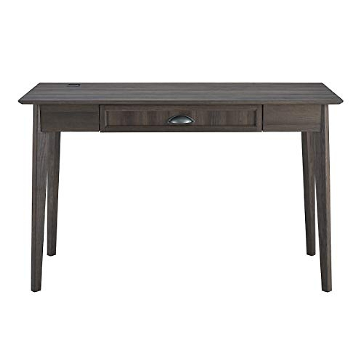 Newport Series Home Office Computer Writing Desk with Fully Extended Drawer | Laptop PC Workstation with USB Hub | Sturdy and Stylish | Easy Assembly| Smoke Oak Wood Look Accent Living Room Furniture