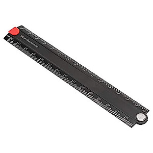 Folding Ruler, Aluminum Alloy Ruler 0-300mm Measurement Range Simple Angle Measurement Ruler 90°Folding Metal Stationery Ruler for Artists, Construction Workers, Designers, Carpenters