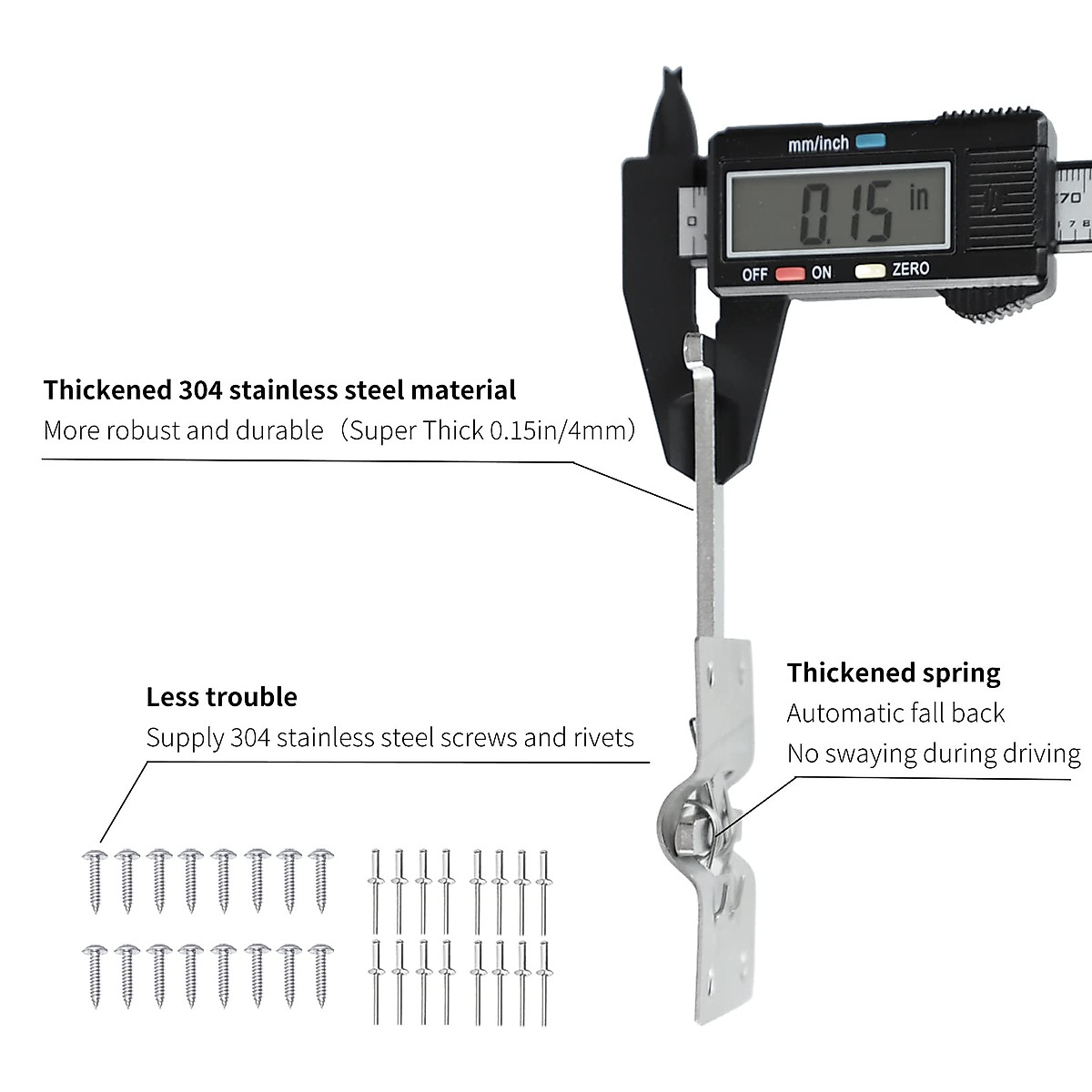 ESUDNT RV Door Holder 304 Stainless Steel Thicker T-Style Entry Door Catch Latch for Camper, Travel Trailer, Cargo (2 Pack, Screws Included)