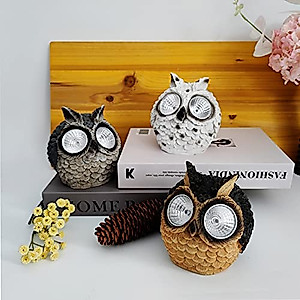 WSSSH Solar Garden Statues Owl, Solar Powered Eyes Lights Art Décor Figurine Ornament Resin Lights for Party Garden Home Decorations-D