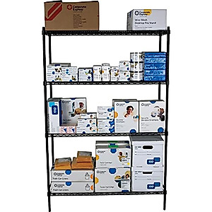 Safco 48" x 18" Industrial Wire Shelving - Black