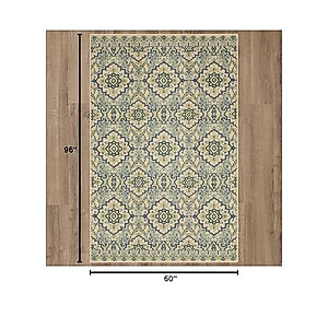 Mohawk Home Woodbridge Santa Ana Floral Printed Area Rug, 5'x8', Tan