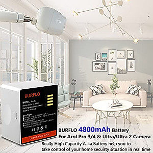 2-Pack Rechargeable Battery for Arlo Pro 3/Pro 4/Ultra/Ultra 2 Camera,Model A-4A,P/N:VMC4040 VMC4040P VMC5040 VMS4240P VMS4340P VMS4440P VMS4640P VMC4350B VMC4050P-100NAS 308-10069-01 VMC4040B100NAS